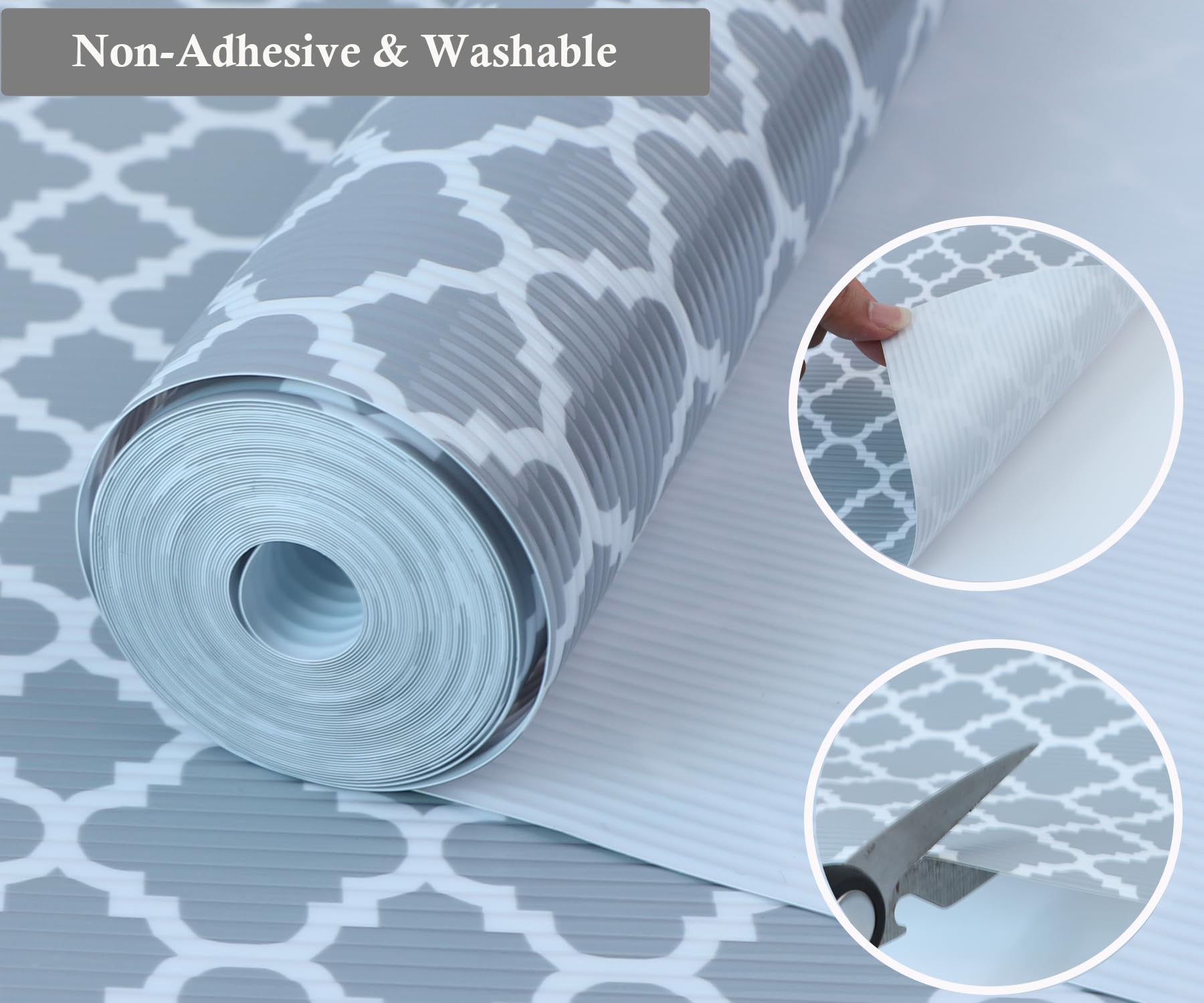 Cabinet Shelf Liner Non Adhesive 10 Inch Wide X 20 Ft Kitchen Drawer Liners Non Slip Waterproof Refrigerator Shelf Liners Thickened Cupboard Liner for Bathroom Pantry