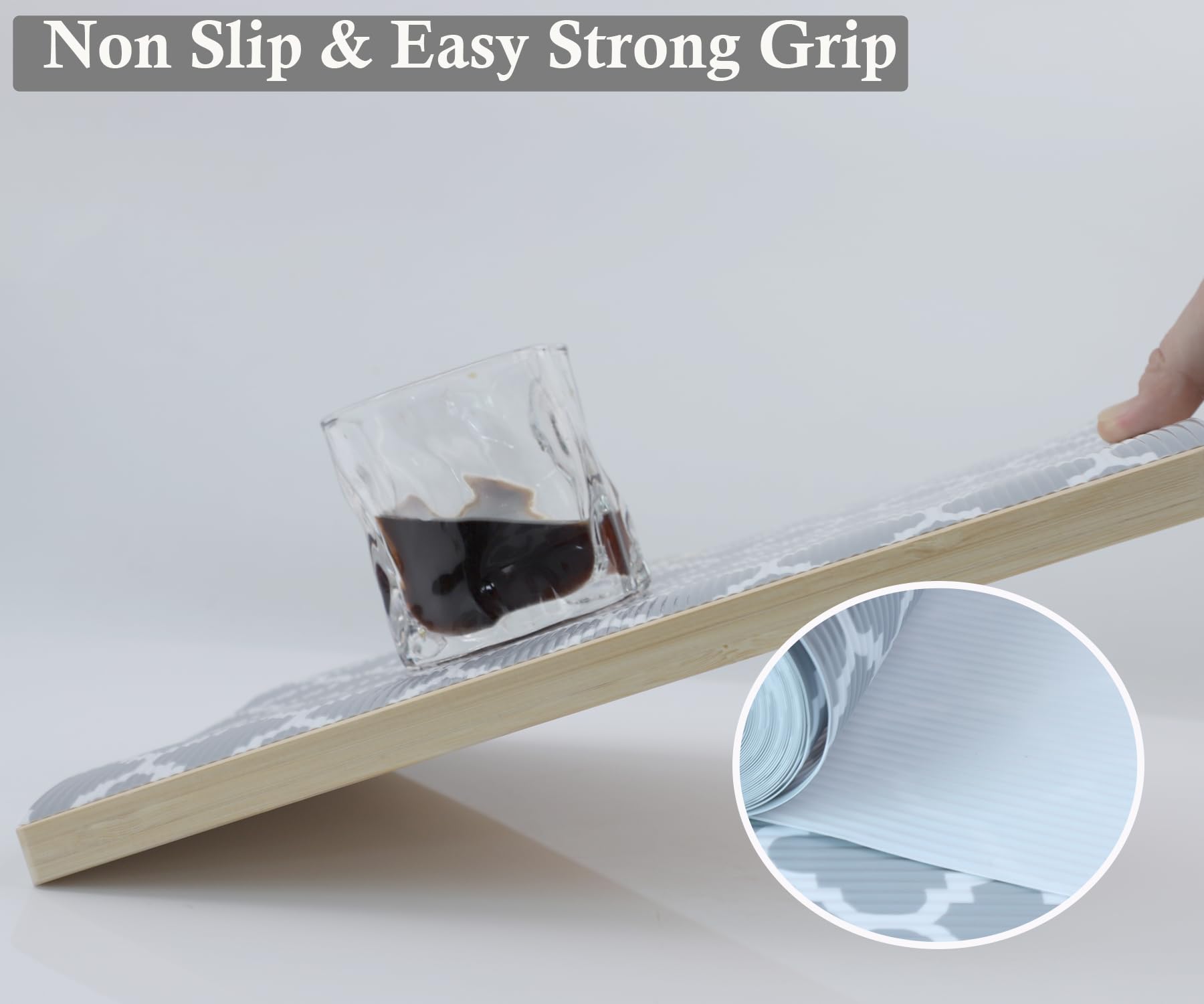 Cabinet Shelf Liner Non Adhesive 10 Inch Wide X 20 Ft Kitchen Drawer Liners Non Slip Waterproof Refrigerator Shelf Liners Thickened Cupboard Liner for Bathroom Pantry
