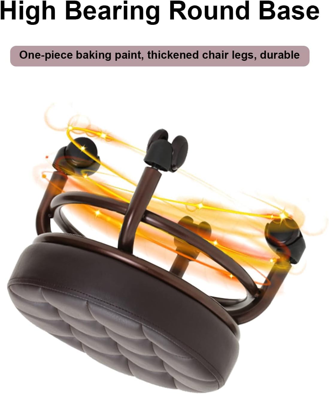 Elitzia Pedicure Foot Stool Beauty Salon SPA Foot Bath Footstool Two Colors Optional Thick Support Seat Quality Wheels ET28499 Brown Colour