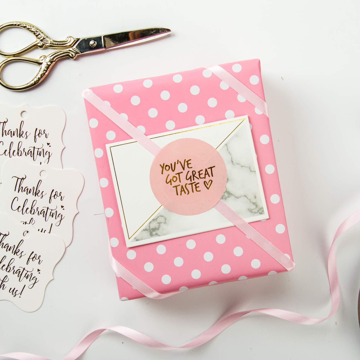 WRAPAHOLIC Reversible Wrapping Paper - Pink and Polka Dot Design for Birthday, Holiday, Wedding, Baby Shower Wrap - 30 inch x 33 feet