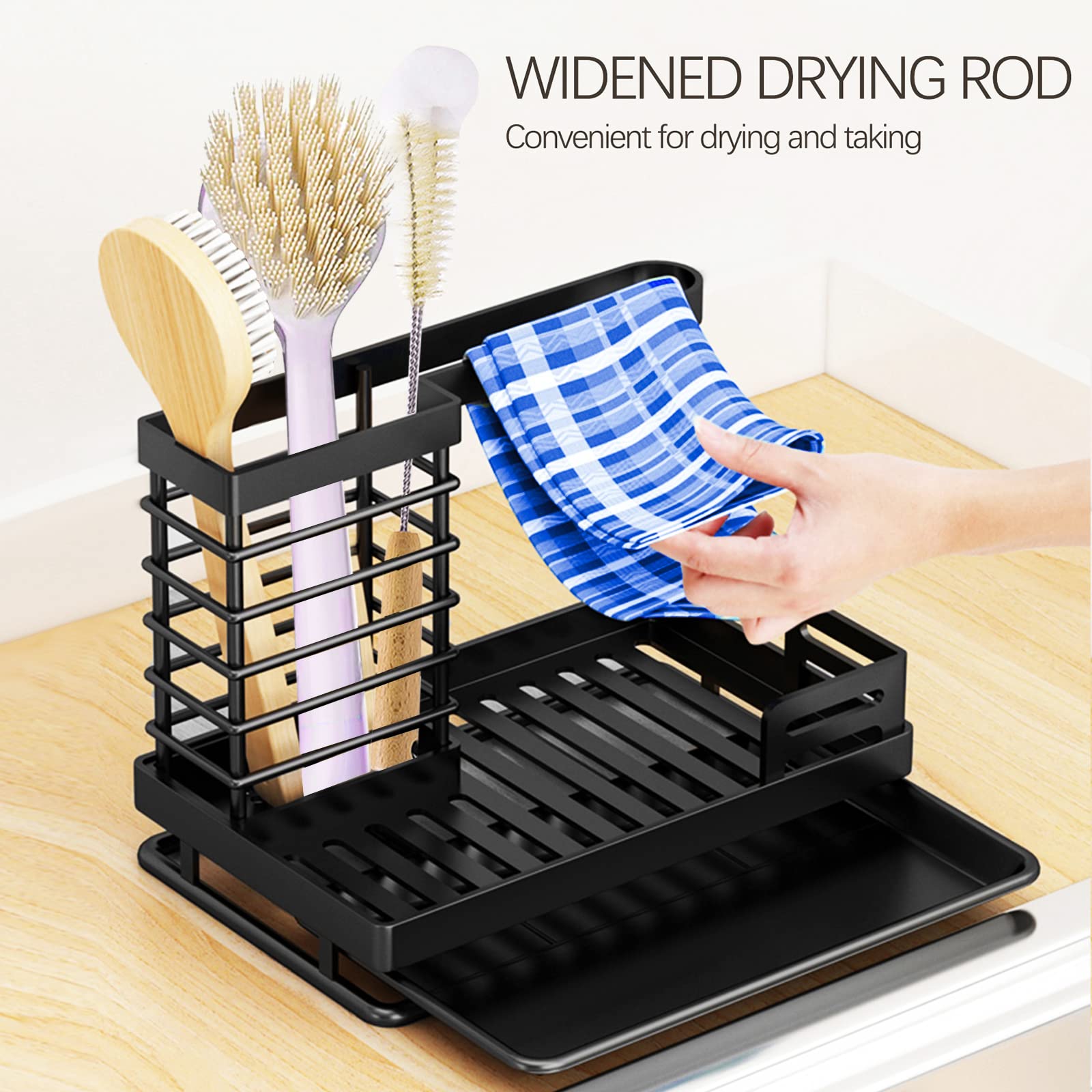 Meritpick Sink Caddy Kitchen Sink Organizer, Sponge Holder for Kitchen Sink, Kitchen Sink Sponge Holder with Removable Drain Pan for Sponge, Brush, Bottles,Dish Soap (A)