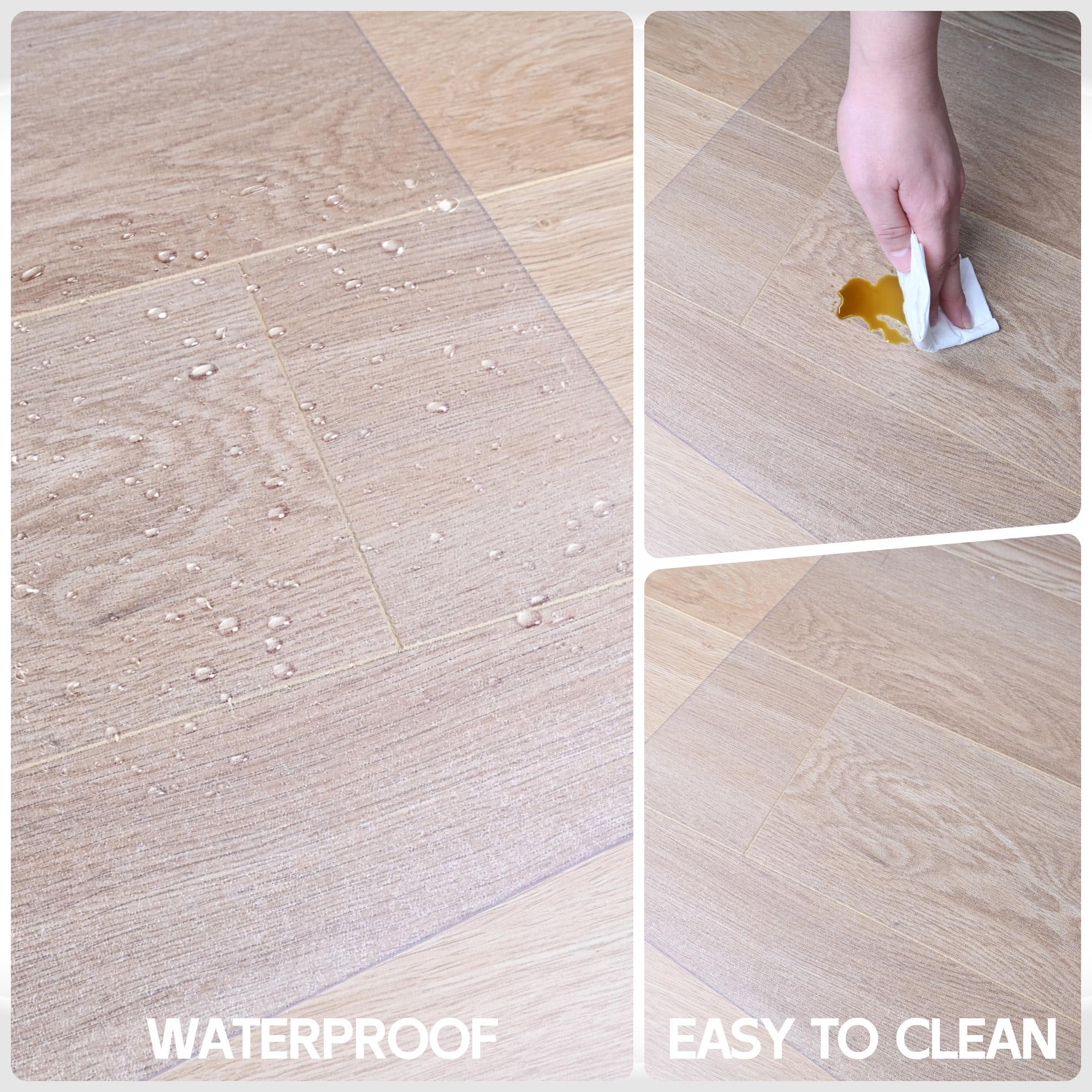 HOMEK Crystal Clear Chair Mat for Hardwood Floor, 48”x 36” Office Chair Mat for Hard Floor, 1/8” Thick Floor Protector Mat
