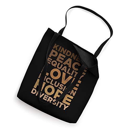 Kindness Peace Equality Black African Pride Melanin BLM Gift Tote Bag
