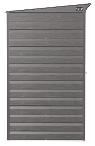 Arrow Shed Select 8' x 4' Outdoor Lockable Steel Storage Shed Building, Charcoal