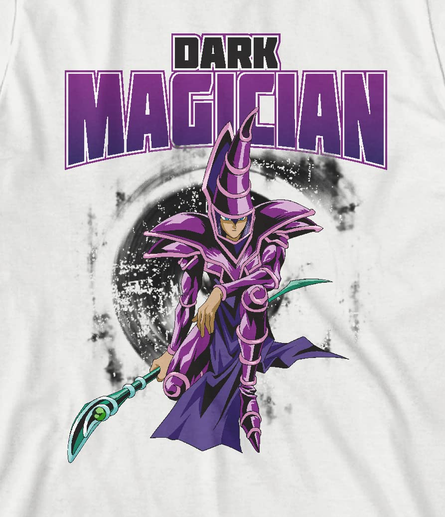 Yu-Gi-Oh Dark Magician Collegiate Style Crew Neck Short Sleeve Boys' White T-Shirt-Medium