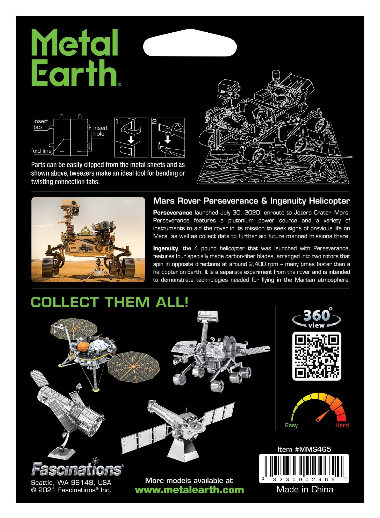 Metal Earth Mars Rover Perseverance & Ingenuity Helicopter 3D Metal Model Kit Fascinations