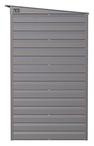 Arrow Shed Select 8' x 4' Outdoor Lockable Steel Storage Shed Building, Charcoal