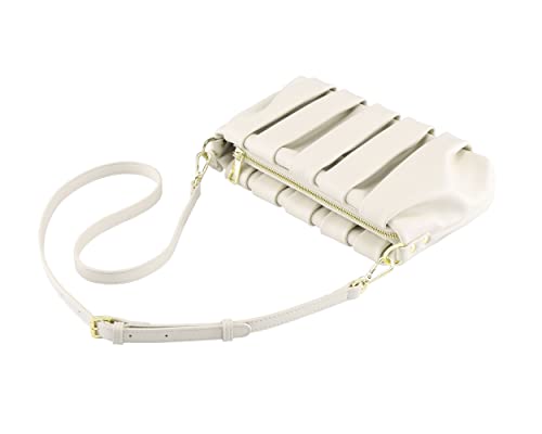CHIC DIARY Clutch Purse for Women Small Tote Bag Crossbody Satchel Ruched Hobo Shoulder Handbag (Beige)