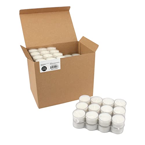 Stonebriar 192 Pack Unscented 6 to 7 Hour Extended Burn Time Clear Cup Tea Light Candles