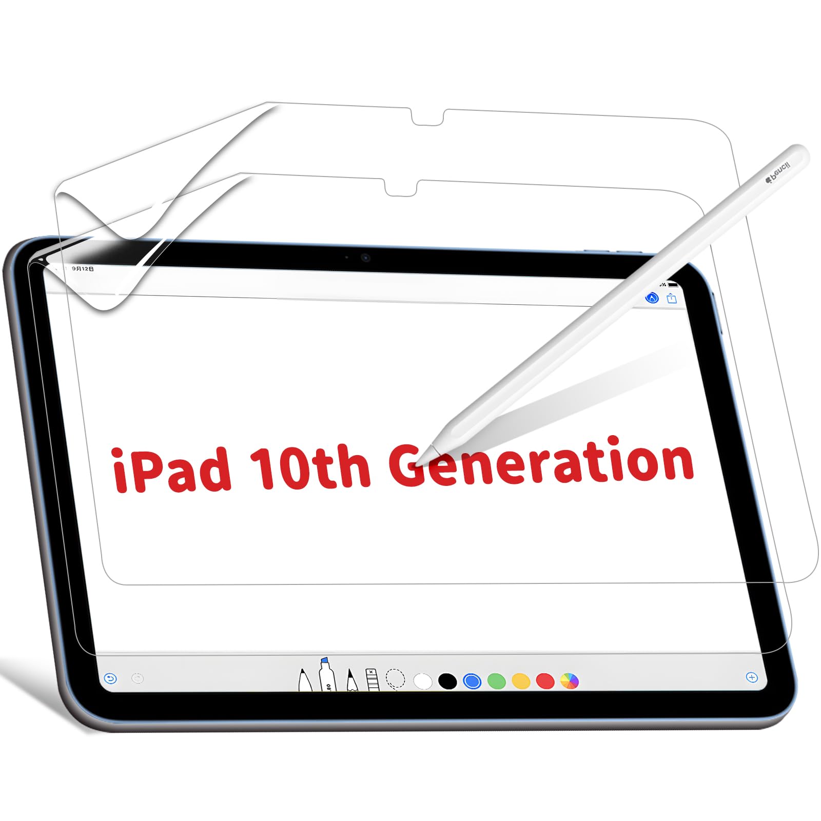 Avakot 2 Pack Paperfeel Screen Protector for iPad 10th Generation Drawing | Matte Paperfeel Film for iPad 10.9 inch | Anti-Glare/Anti-Scratch Film
