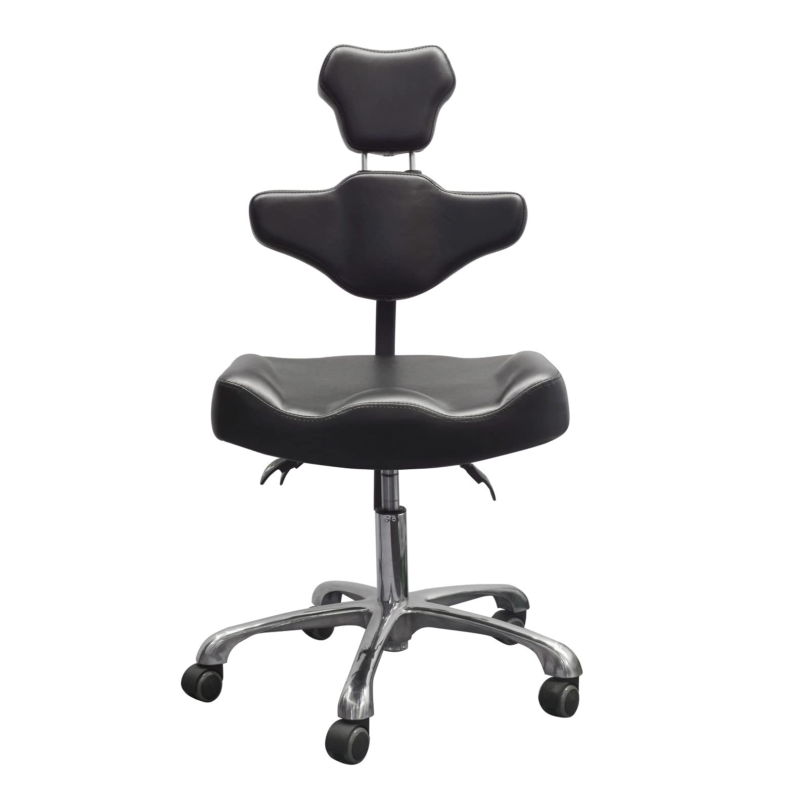 DERMALOGIC Louis Tattooist Chair Professional Hydraulic Ink Stool Adjustable Height 18ā-23.5ā, Black