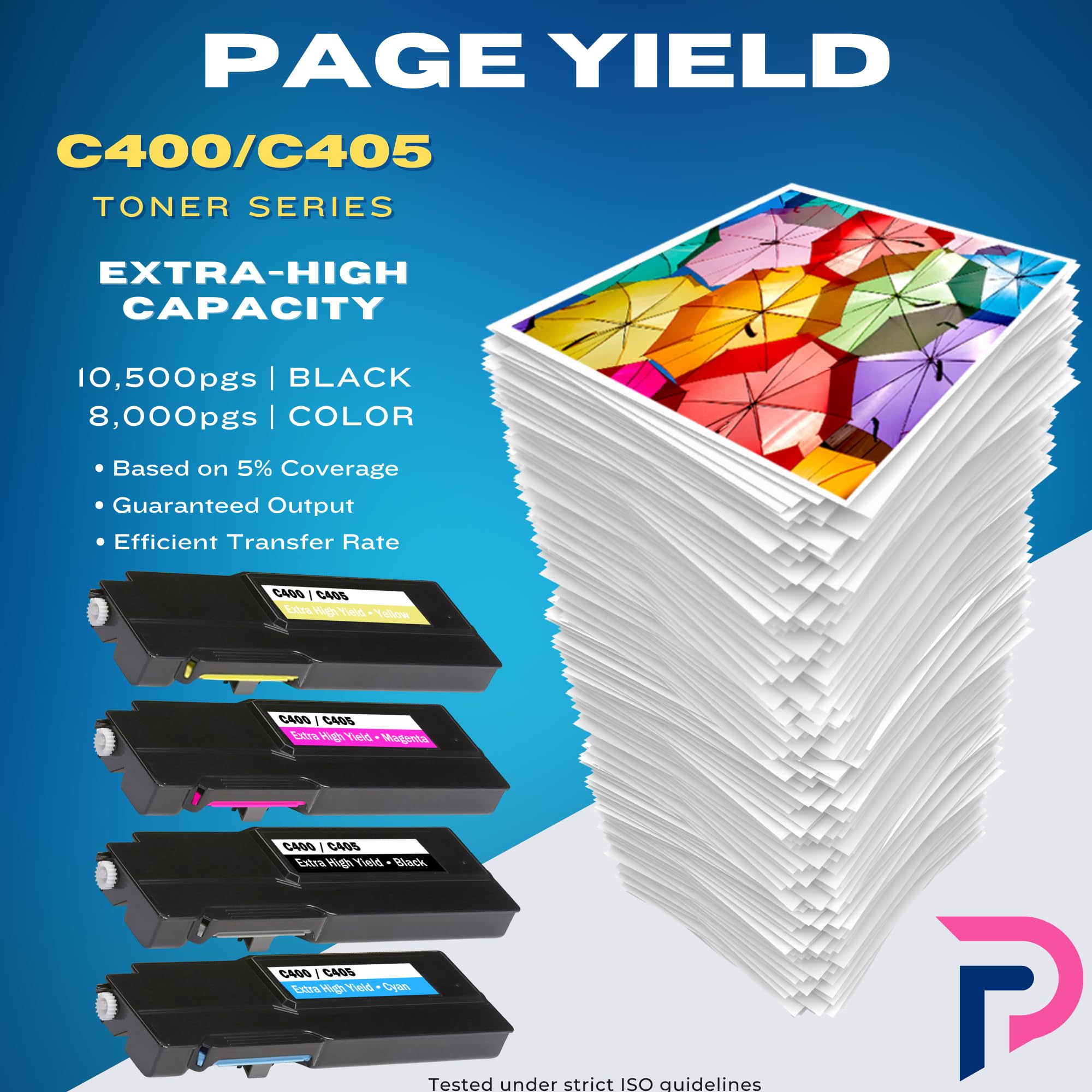 Toner Tap Extra High Yield for Versalink C400DN C400N C405DN C405N C400 C405 C400D (5-Pack Bundle) 106R03524 106R03526 106R03527 106R03525 Remanufactured Color Cartridges