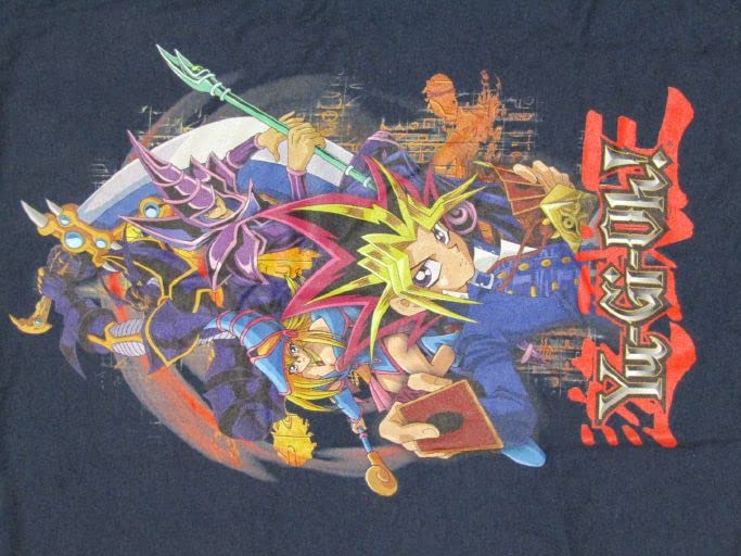 Yami Yugi and His Cards Yu-Gi-Oh! Character Boys Navy Blue Graphic Tee -XL