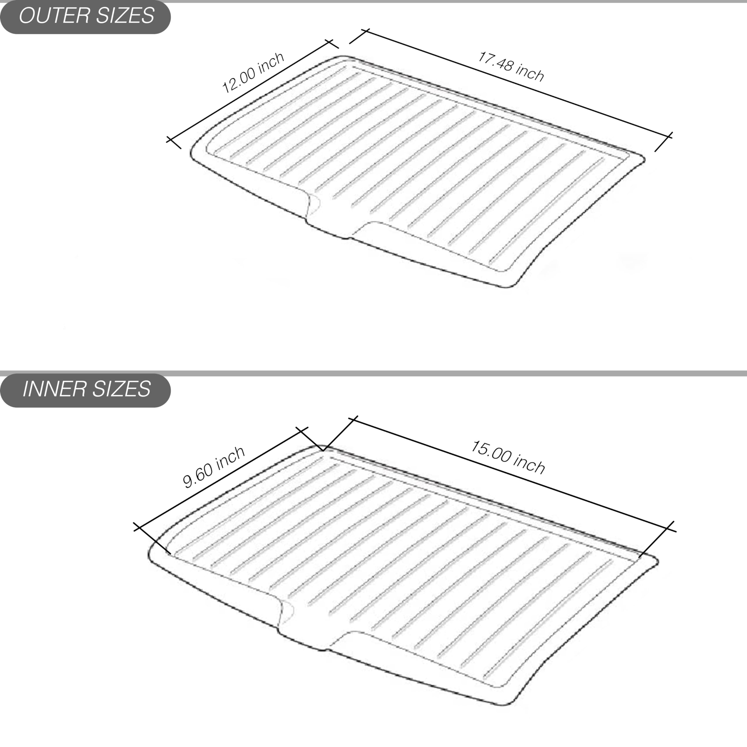 ANDRSAN Kitchen Utility Draining Board|Light Weight, Space Efficient, Water Drain (White)