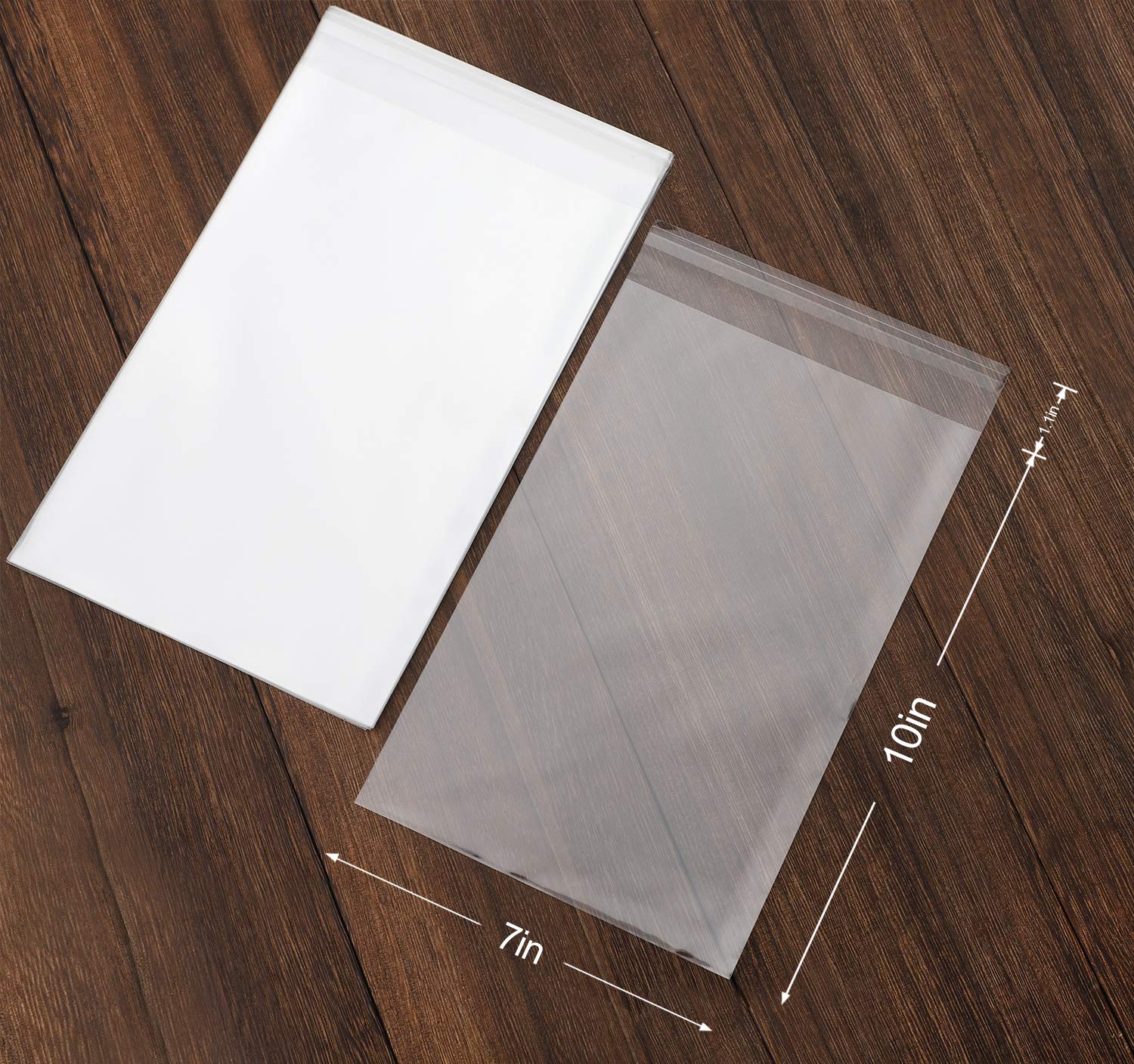 VWMYQ 100 pcs Clear 7" x 10" Self Seal Cello Cellophane Bags Resealable Poly Bags 2.8 mils for Cookie, Candy, Gift Bakery, Prints, Photos, Cards & Envelopes, Party Decorative