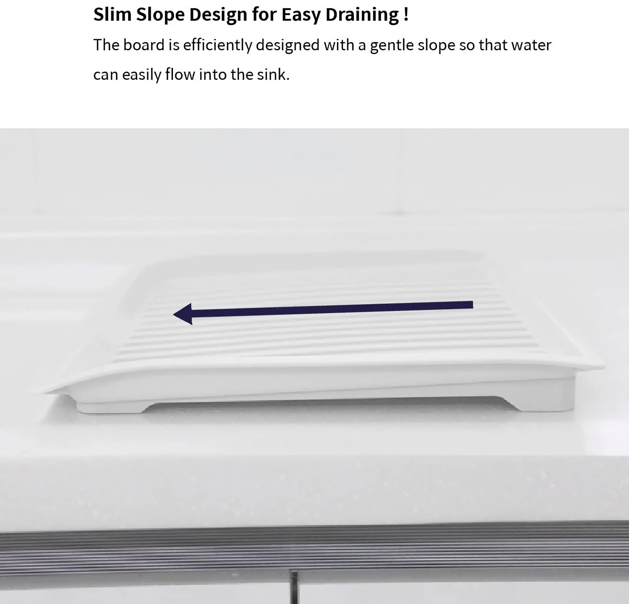 ANDRSAN Kitchen Utility Draining Board|Light Weight, Space Efficient, Water Drain (White)