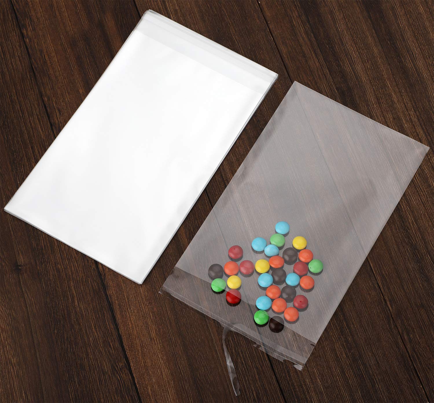 VWMYQ 100 pcs Clear 7" x 10" Self Seal Cello Cellophane Bags Resealable Poly Bags 2.8 mils for Cookie, Candy, Gift Bakery, Prints, Photos, Cards & Envelopes, Party Decorative