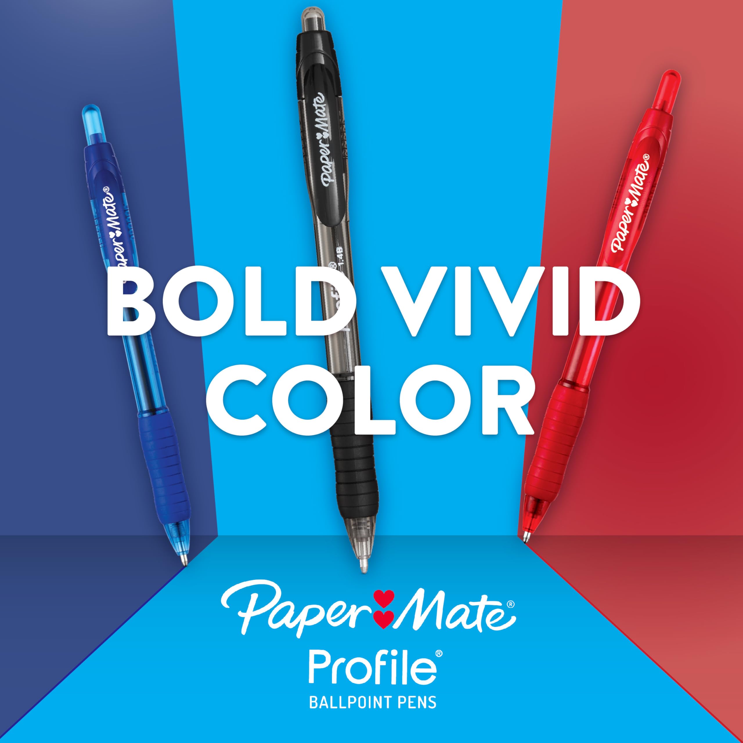 Paper Mate Ballpoint Pen, Profile Retractable Pen, Medium Point (1.0mm), Black, 12 Count
