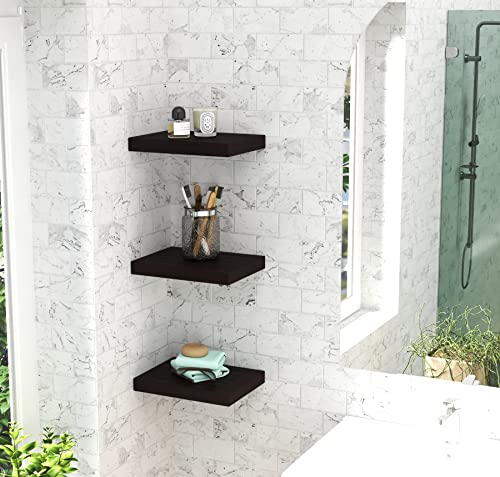AquaTeak 12" Moa™ Mocha-Shield Teak Flat Wall Shelf