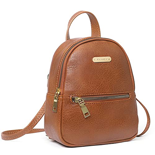 CLUCI Small Backpack for Women Cute Mini Leather Purse for Teen Girls Daypack Convertible Travel Shoulder Bag