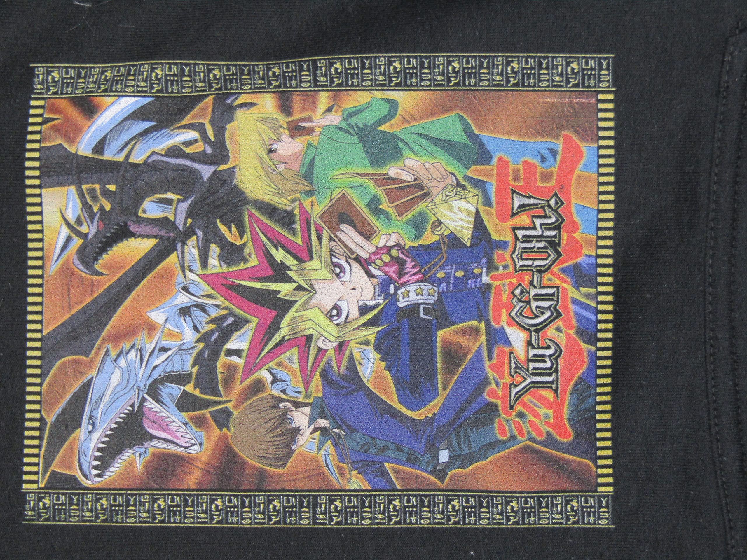 Bioworld Yu-Gi-Oh Main Characters and Monsters Youth Black Graphic Hoodie-XL