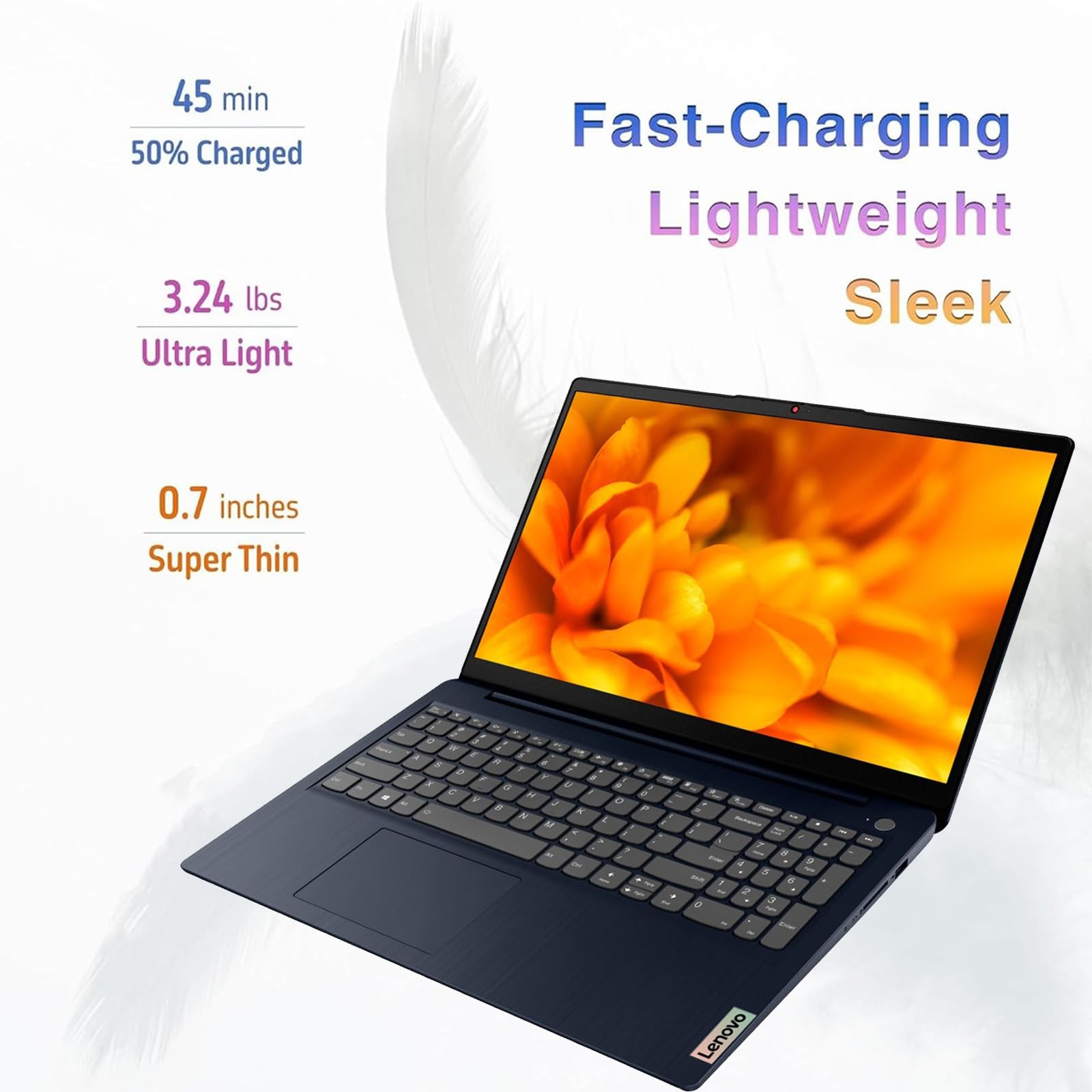 Lenovo 2023 IdeaPad 3i Laptop - Intel Core i5-1155G7-15.6" FHD (1920 x 1080) Touch Screen - 24GB Memory - 1TB SSD - Windows 11 Home - Abyss Blue – w/HDMI Cable