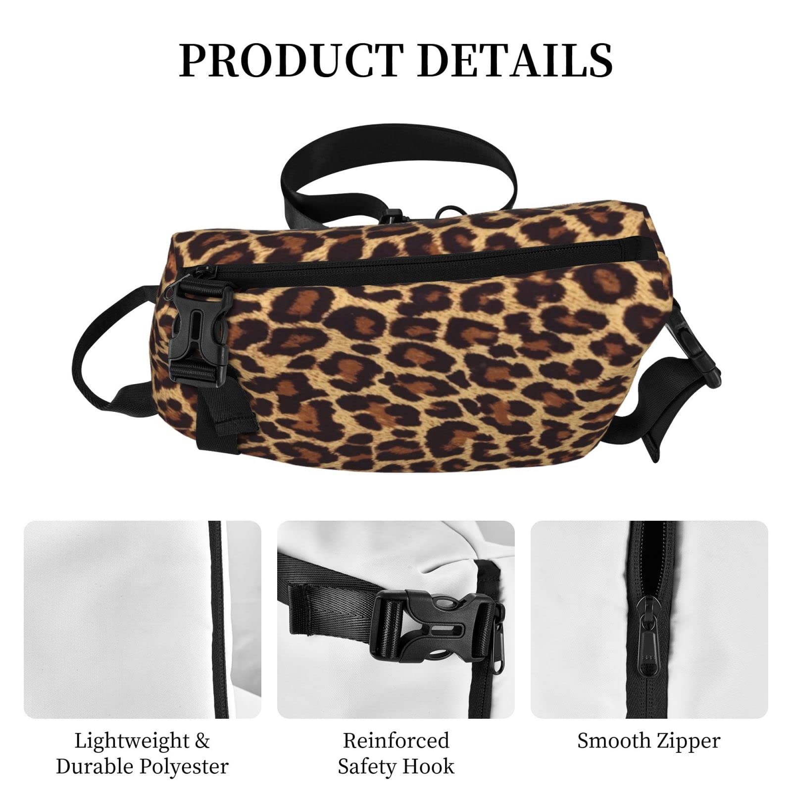 Cool Cheetah Leopard Sling Bag Crossbody Backpack Shoulder Chest Daypack Lightweight for Men Women Travel Hiking