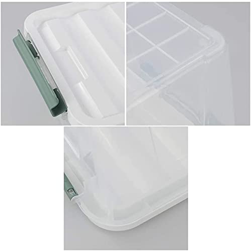 Pekky 6 Packs Clear Large Storage Containers Bins with Lid, Multipurpose 35 Quart Plastic Latch Box Tote