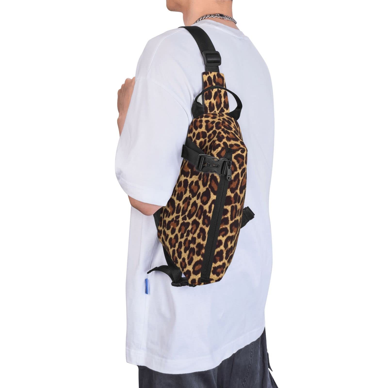 Cool Cheetah Leopard Sling Bag Crossbody Backpack Shoulder Chest Daypack Lightweight for Men Women Travel Hiking