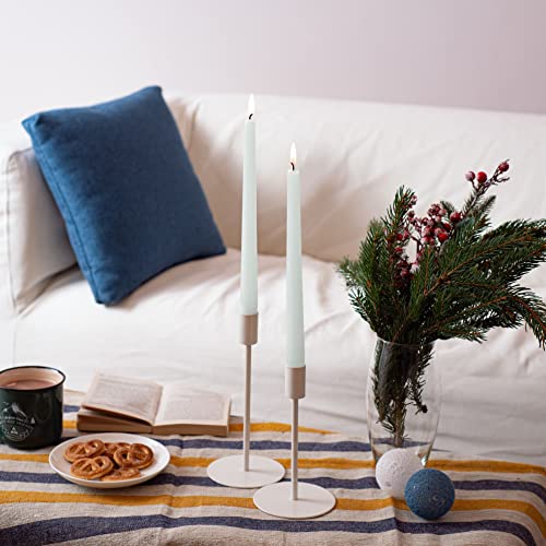 CANDWAX White Taper Candles 10 inch Dripless - Set of 4 Tapered Candles Ideal as Dinner Candles - Smokeless and Unscented Taper Candles Long Burning - Hand Poured Tall Candlesticks