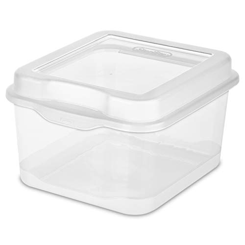 Sterilite 18038612 Flip Top, Clear, 12-Pack & 18058606 Large Flip Top, Clear, 6-Pack