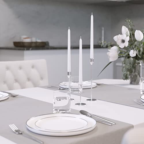 CANDWAX White Taper Candles 10 inch Dripless - Set of 4 Tapered Candles Ideal as Dinner Candles - Smokeless and Unscented Taper Candles Long Burning - Hand Poured Tall Candlesticks