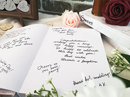 PMPX Decorative White Books, Secret Memory Box, 2 Hardcover Blank Journals Guest Book or Diary Home Sweet Home Rustic Farmhouse Décor Stacked Books for Wedding, Entry Way Table, Living Room Tables