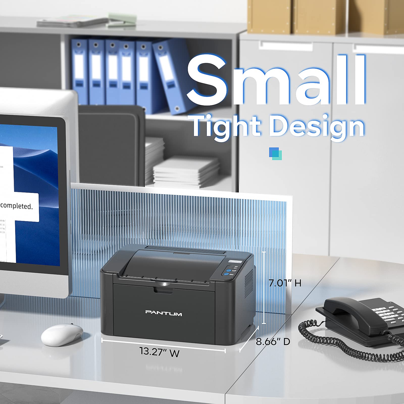 Pantum Laser Printer - Wireless Black and White Laser Monochrome Printers for Home Use, Small Compact Designe, Support Windows and Mac, P2502W Printer Printing at 23PPM
