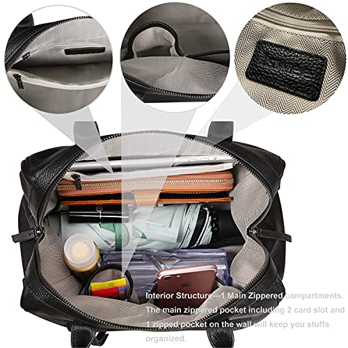 Iswee Genuine Leather Purses for Women Top Handle Handbags Soft Satchel Tote Shoulder Bag CrossBody Work Bag (Black)