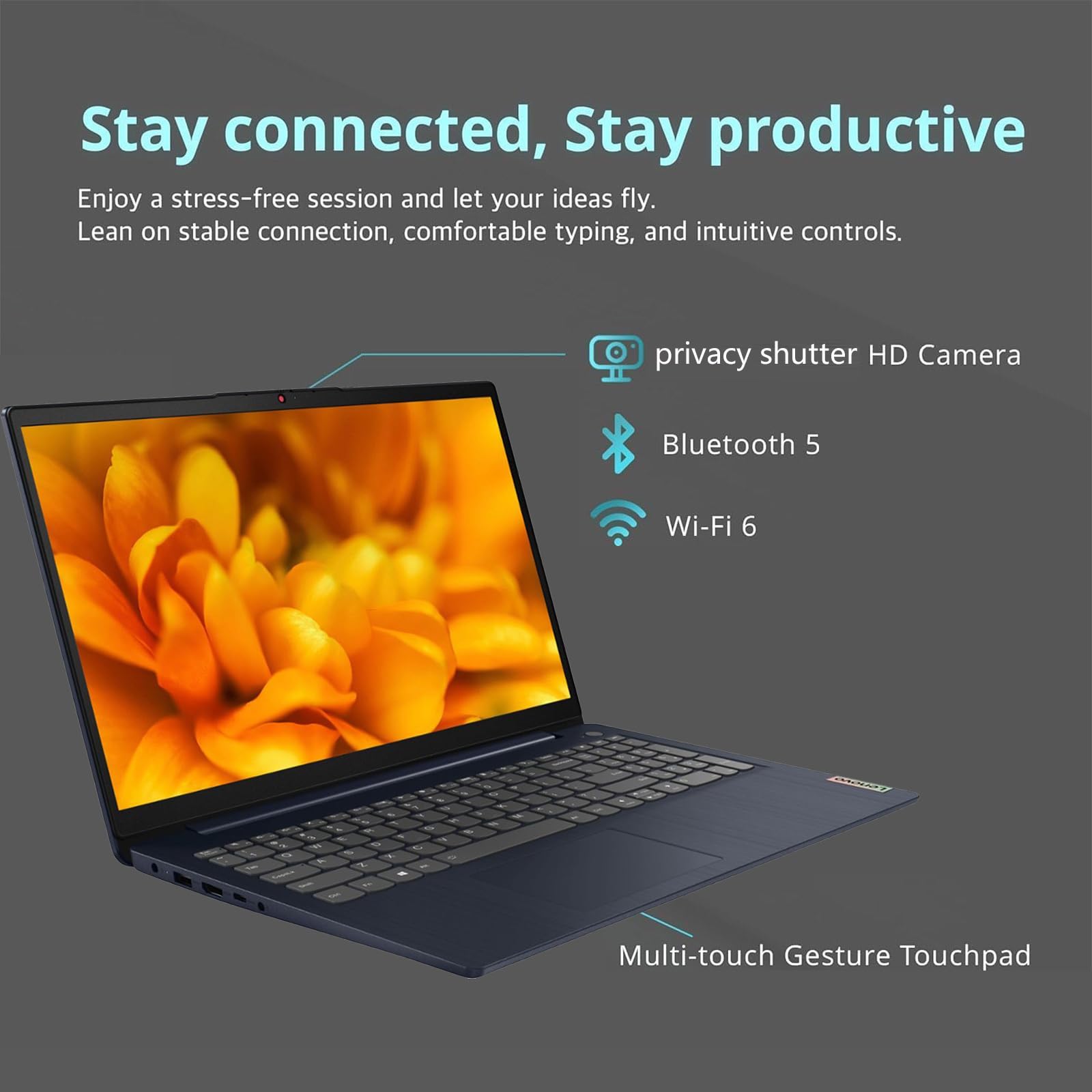 Lenovo IdeaPad 3i Laptop - 15.6" Full HD 1080p Touch Screen - Intel Core i5-1155G7-24GB Memory - 1TB SSD - Windows 11 Home - Abyss Blue – w/HDMI Cable