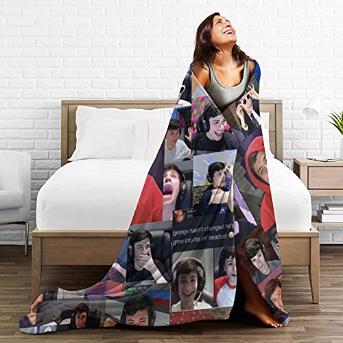 XUKE Georgenotfound Multifunctional Blanket Ultra-Soft Micro Fleece Blanket, Super Soft, Warm, Cozy, Plush, Fuzzy,for Couch, Sofa, Living Room Or Bed Suite for All Season (60'x50')