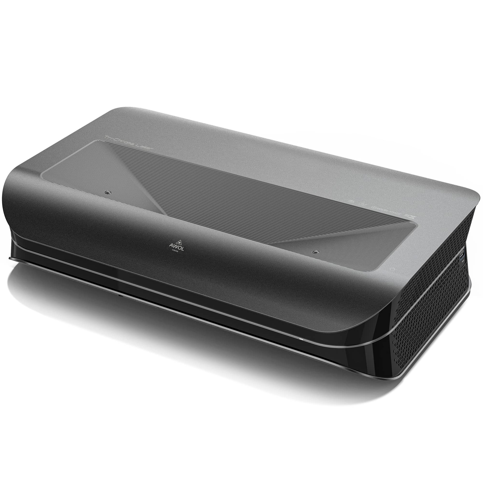 AWOL VISION LTV-2500 4K UHD Ultra Short Throw Triple Laser Projector, 150", 3D, 2600 Peak Lumen, HDR10+ with Dolby Atmos, UST Laser TV Projector Without Color Wheel (Fire TV Stick 4K Max Included)
