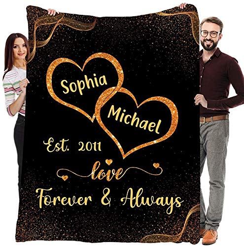 Customized Fleece Blankets for Wife with Husband's Name, Best Gift for Your Life Partner with Quotes, Valentine's Day Gifts, Birthday Gift, for Wife, Supersoft and Cozy Blanket
