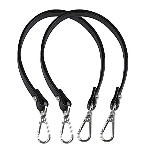 AUEAR, Replacement Handles Bag Purses Straps Black Handbag Strap for Handmade Bag Straw Bag (15.9 Inches, Style B, 2 Pack)