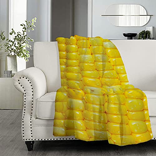 Golden Corn Blanket Cozy Soft Lightweight Flannel Throw Blanket for Bed Sofa Travel All Season Pets 40"x30"