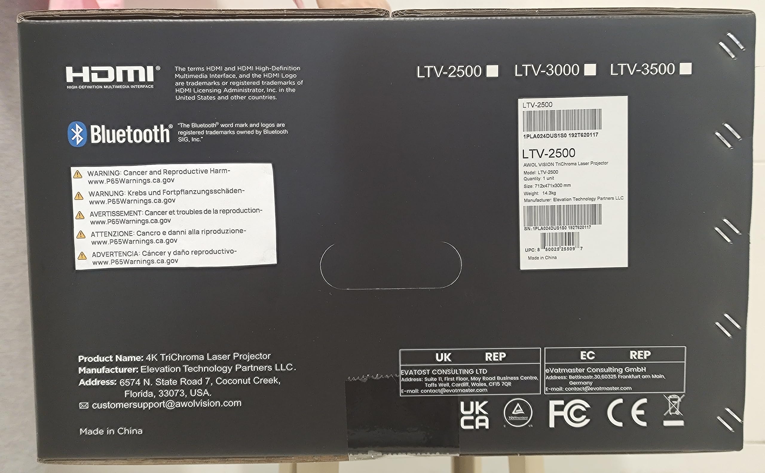 AWOL VISION LTV-2500 4K UHD Ultra Short Throw Triple Laser Projector, 150", 3D, 2600 Peak Lumen, HDR10+ with Dolby Atmos, UST Laser TV Projector Without Color Wheel (Fire TV Stick 4K Max Included)