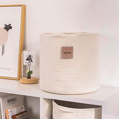 voten Off White Woven Storage Cubes Baskets Bins for 13x13 Cube Organizer/Shelving,Rope Baskets for Storage/Organizing,Toy Storage Bins,Cloth Closet Organizing Basket Bin 3 Packs,12.6x12.6ββ