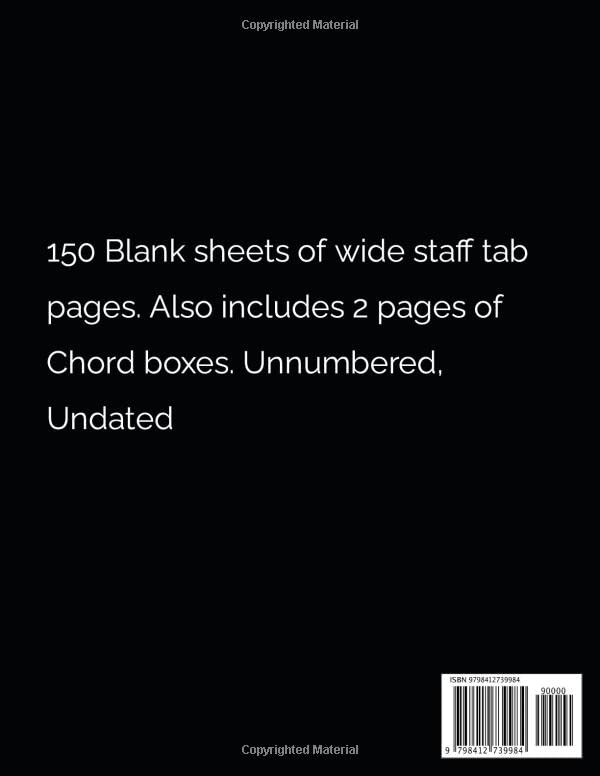 Guitar Tab Notebook: 150+ page blank 6 string guitar tablature notebook 8.5x11