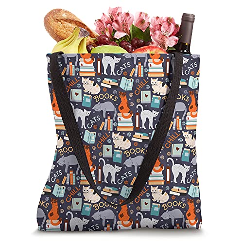 Cats And Books Reader Cat Lover Reading Bookish Tote Bag