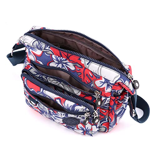 Crossbody Bag for Women Waterproof Multi-Pocket Messenger Bag Large Capacity Lightweight Shoulder Bag Casual Handbag for Daily Use Work Travel (Black)