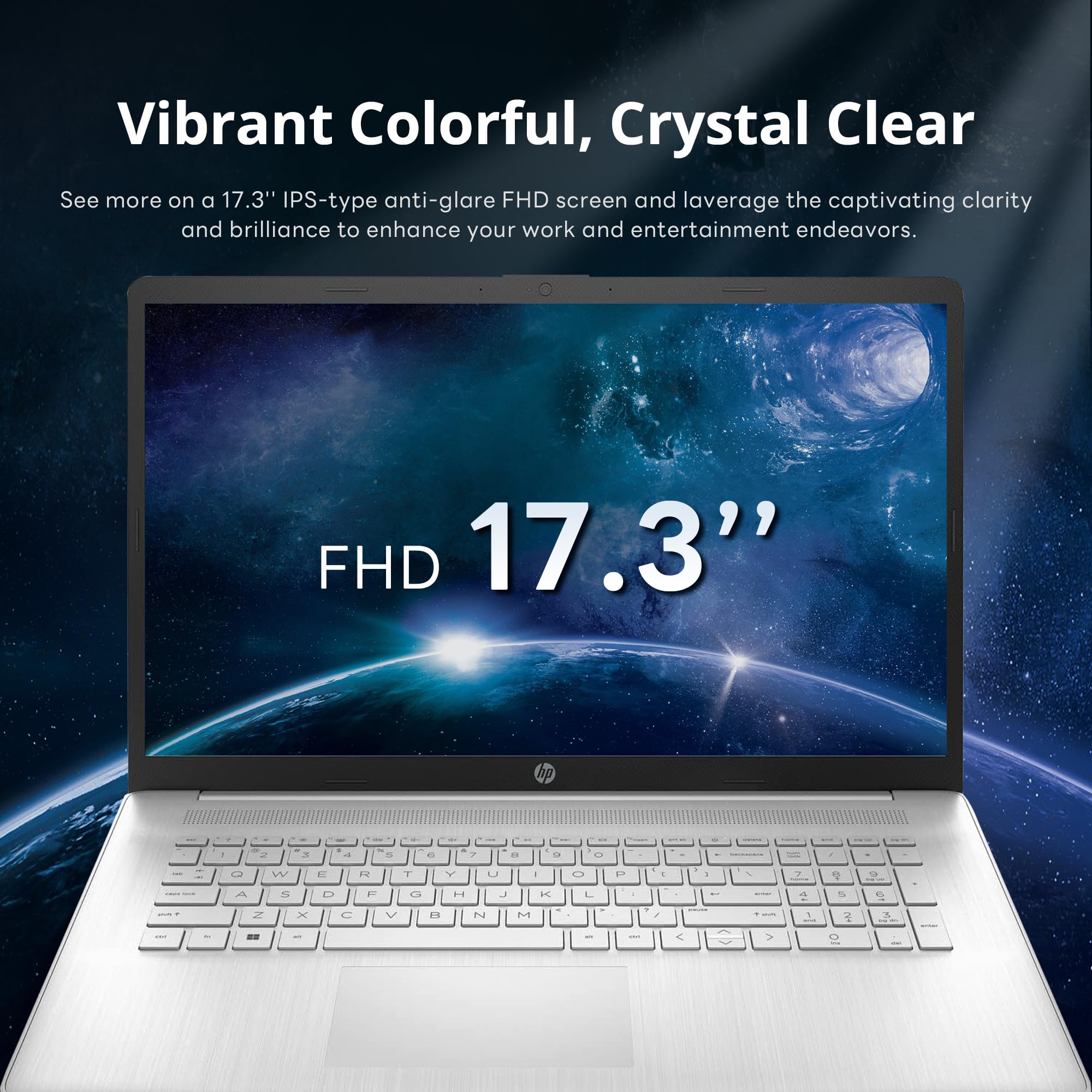 HP 2022 17.3" FHD Home & Business Laptop, Intel Core i5-1155G7 Processor,16GB RAM, 512GB PCIe SSD, Intel Iris Xe Graphics, Wi-Fi, Bluetooth, HDMI, Win 11, Silver, (renewed)