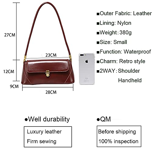 Small Clutch Shoulder Bag for Women Leather Mini Tote Handbag Purse with Buckle Closure (black)