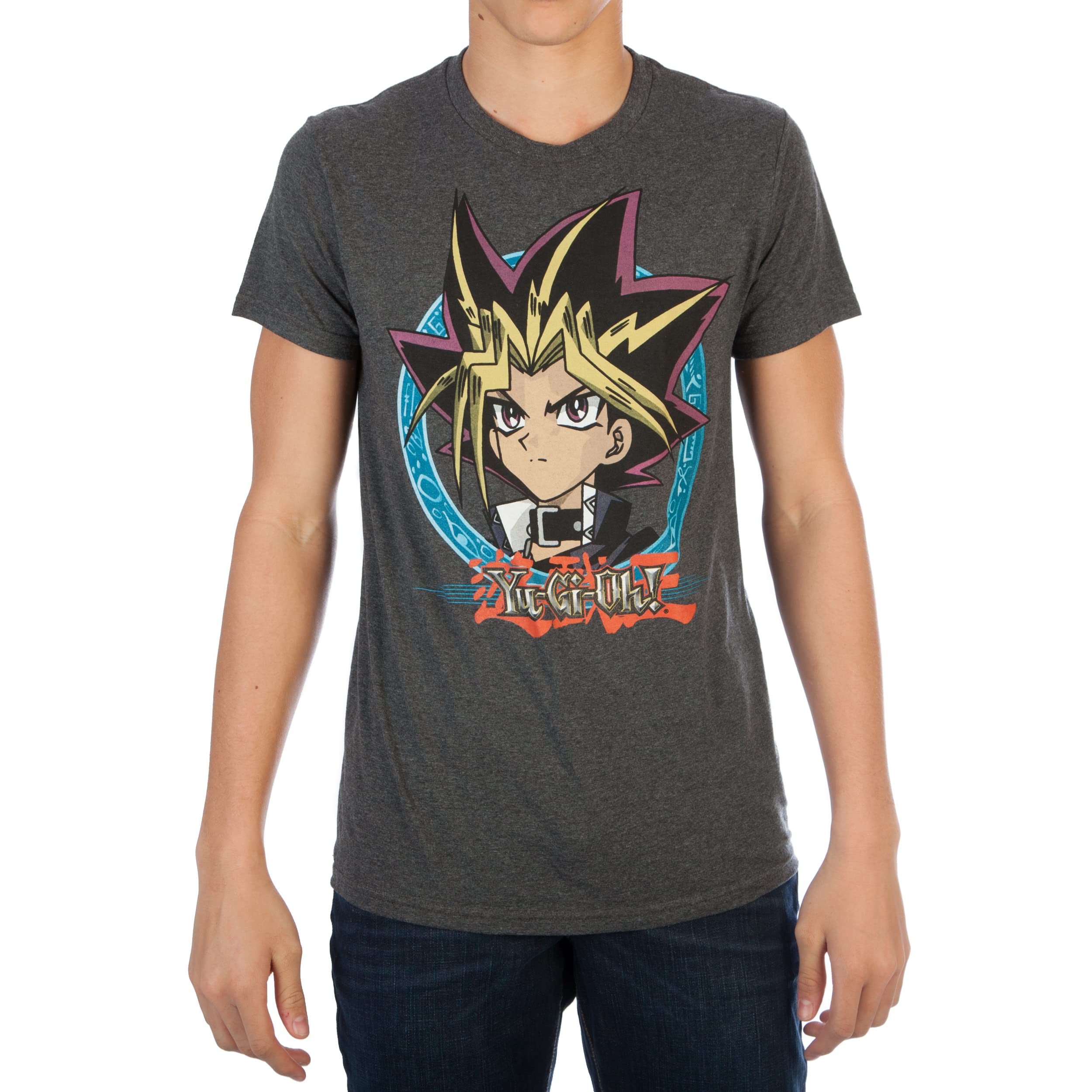 Bioworld Yu-Gi-Oh Grey T-Shirt ,Gray ,Large