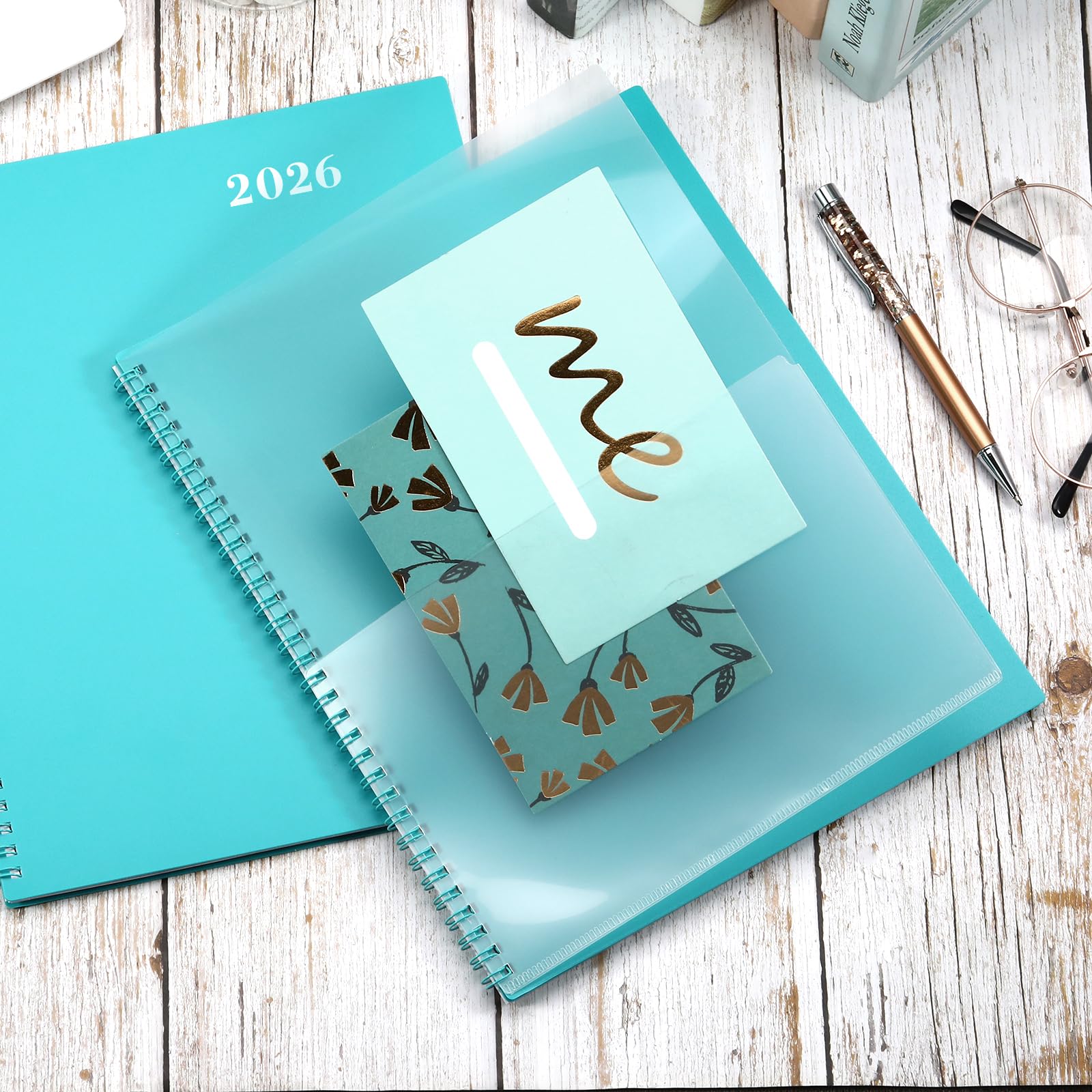 Monthly Planner/Calendar 2023-2024 - 2023-2024 Monthly Planner, Jul. 2023 - Dec. 2024, 8.5" x 11", 18-Month Planner 2023-2024 with Tabs, Pocket, Label, Contacts and Passwords, Twin-Wire Binding - Teal by Artfan